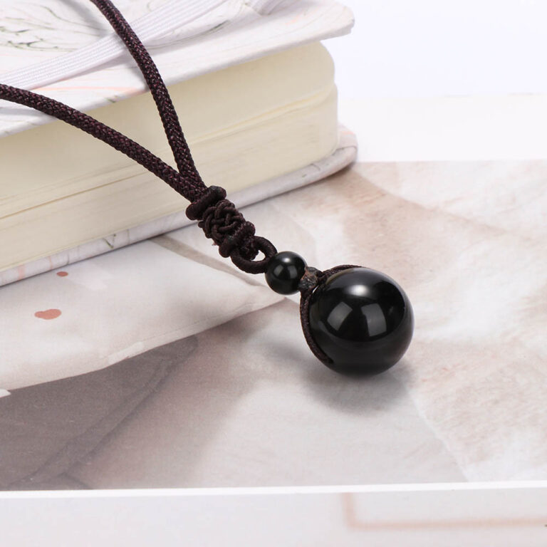 Collier homme boule noir | Bijoux Homme Tendance