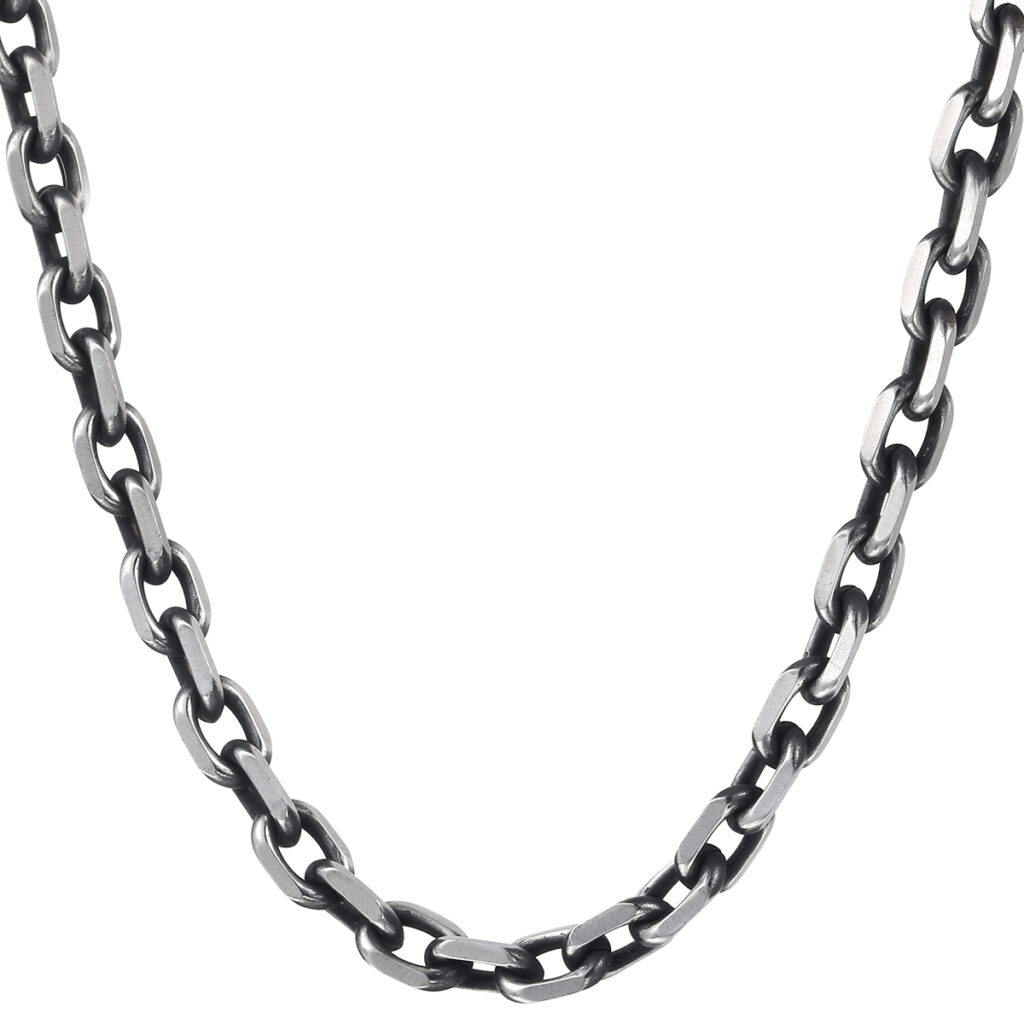Collier grosse maille acier inoxydable | Bijou masculin