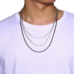 Collier multi rangs acier | Collier multicouche