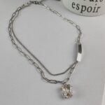 Collier multi rangs acier | Collier multicouche