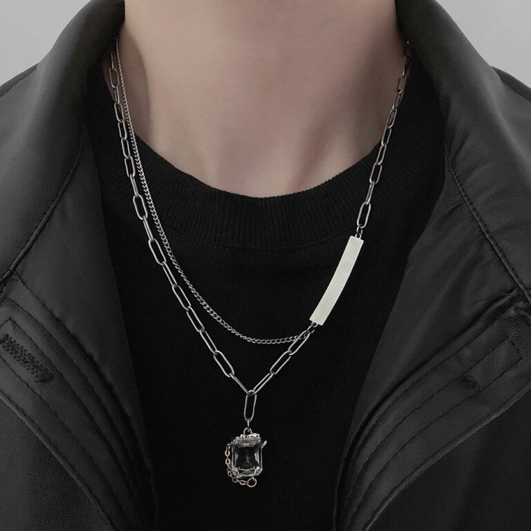 Collier multi rangs acier | Collier multicouche